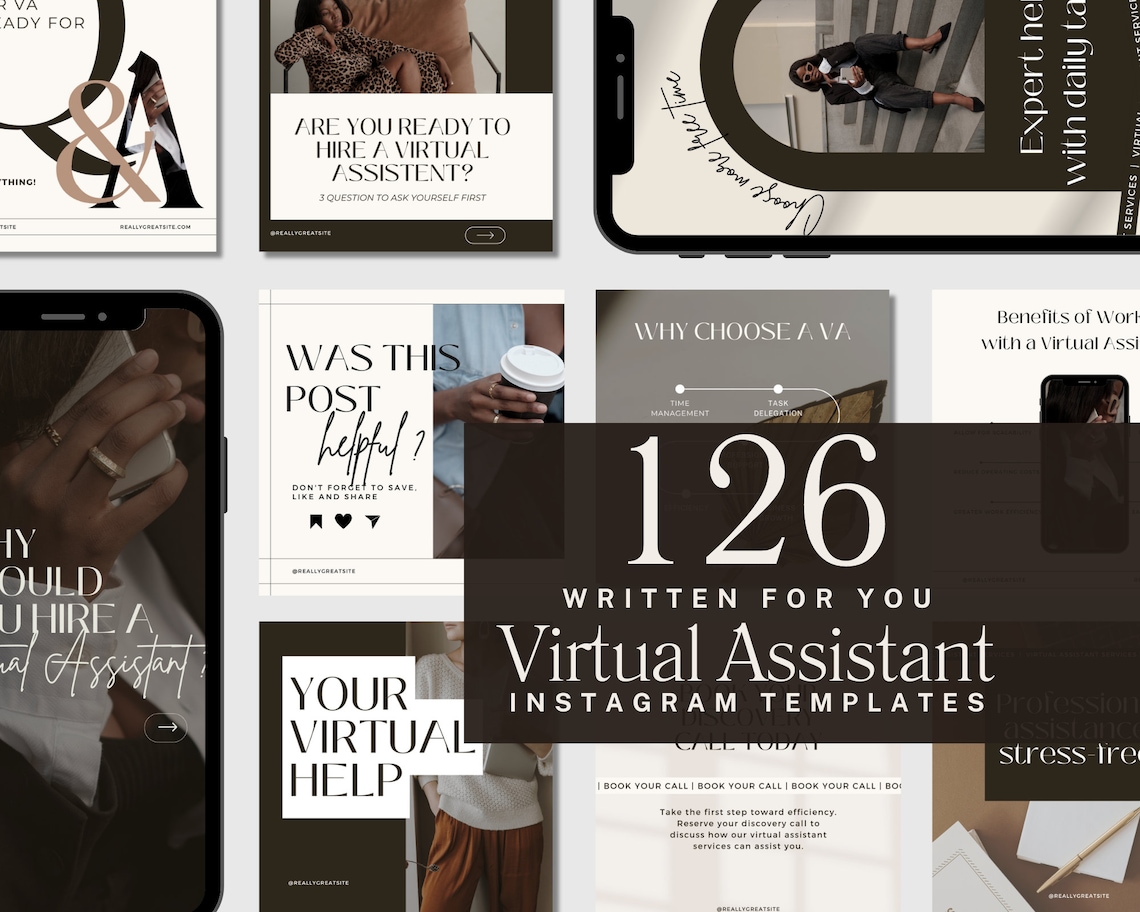 Virtual Assistant Instagram Templates VA Instagram Posts Social Media ...