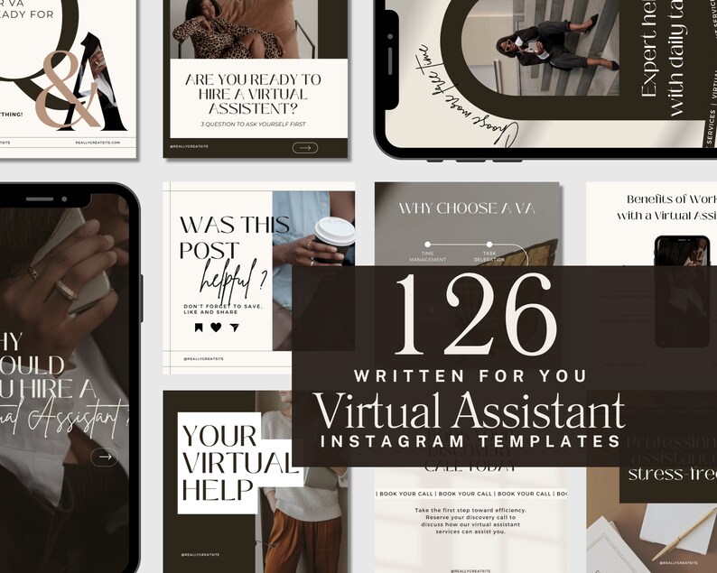 Virtual Assistant Instagram Templates | VA Instagram Posts | Virtual ...