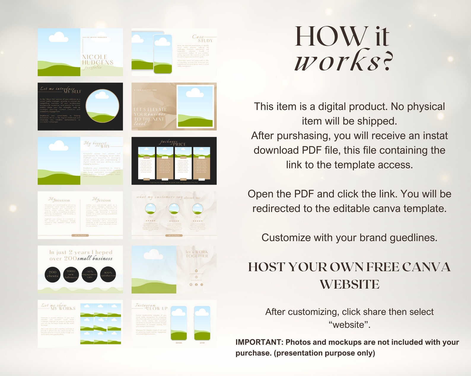 Website Template for Social Media Manager Social Media Portfolio ...