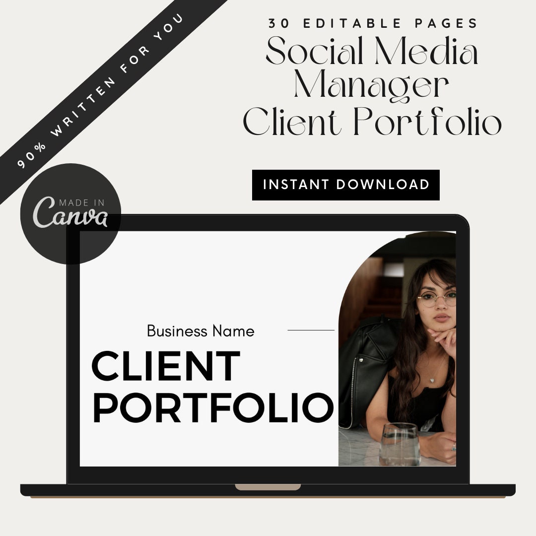 Social Media Client Portfolio Template for Social Media Managers ...