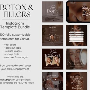 Botox Filler Instagram Templates | Aesthetic Medspa Instagram Templates ...