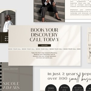 Virtual Assistant Website Template | Canva Website Template | Social ...