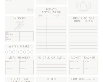 Aesthetic, Beige, Modern Daily Digital Planner - Etsy