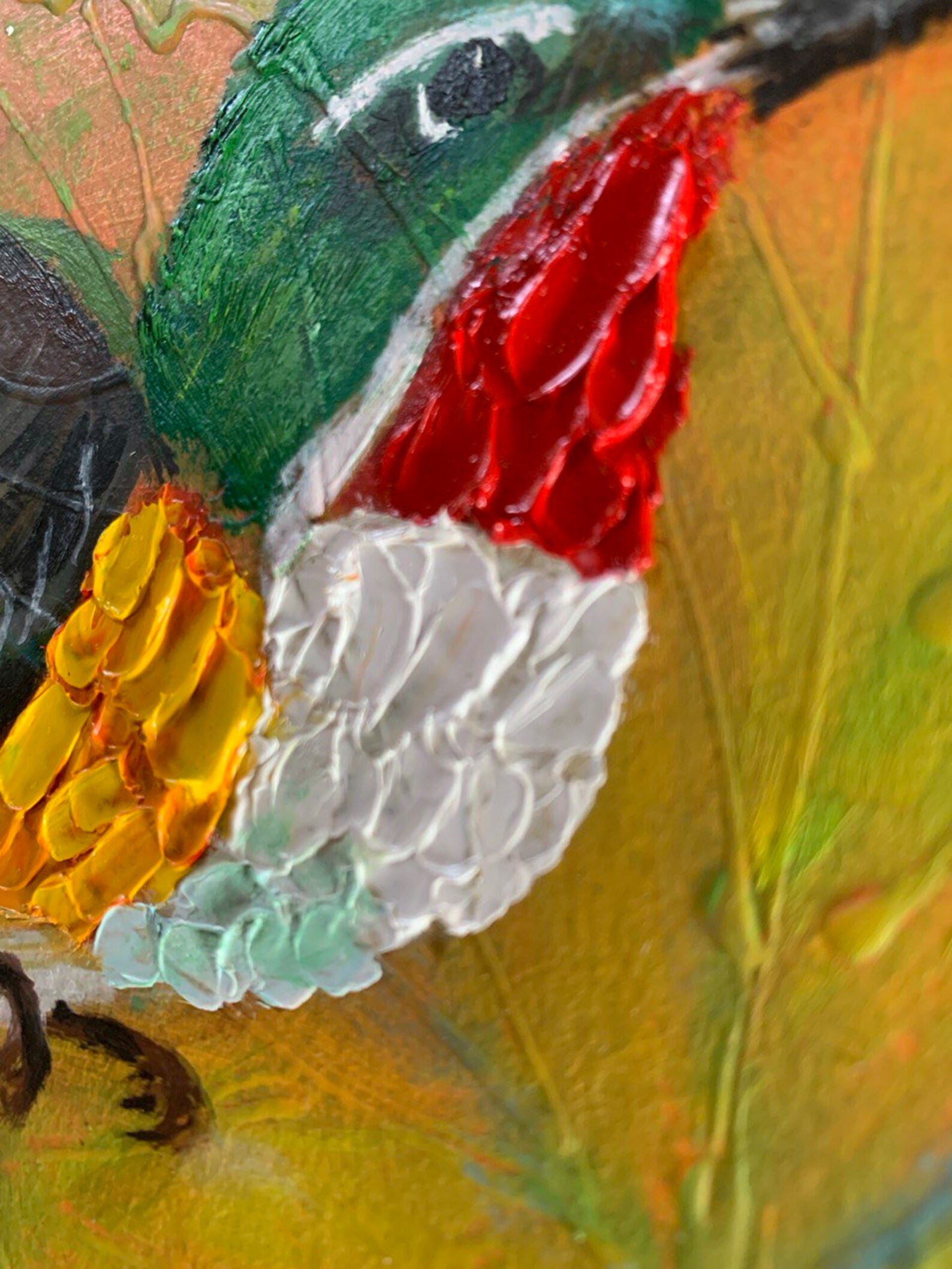 Original Bird Oil Painting Animal Artwork Tropical Wallart Original Art ...