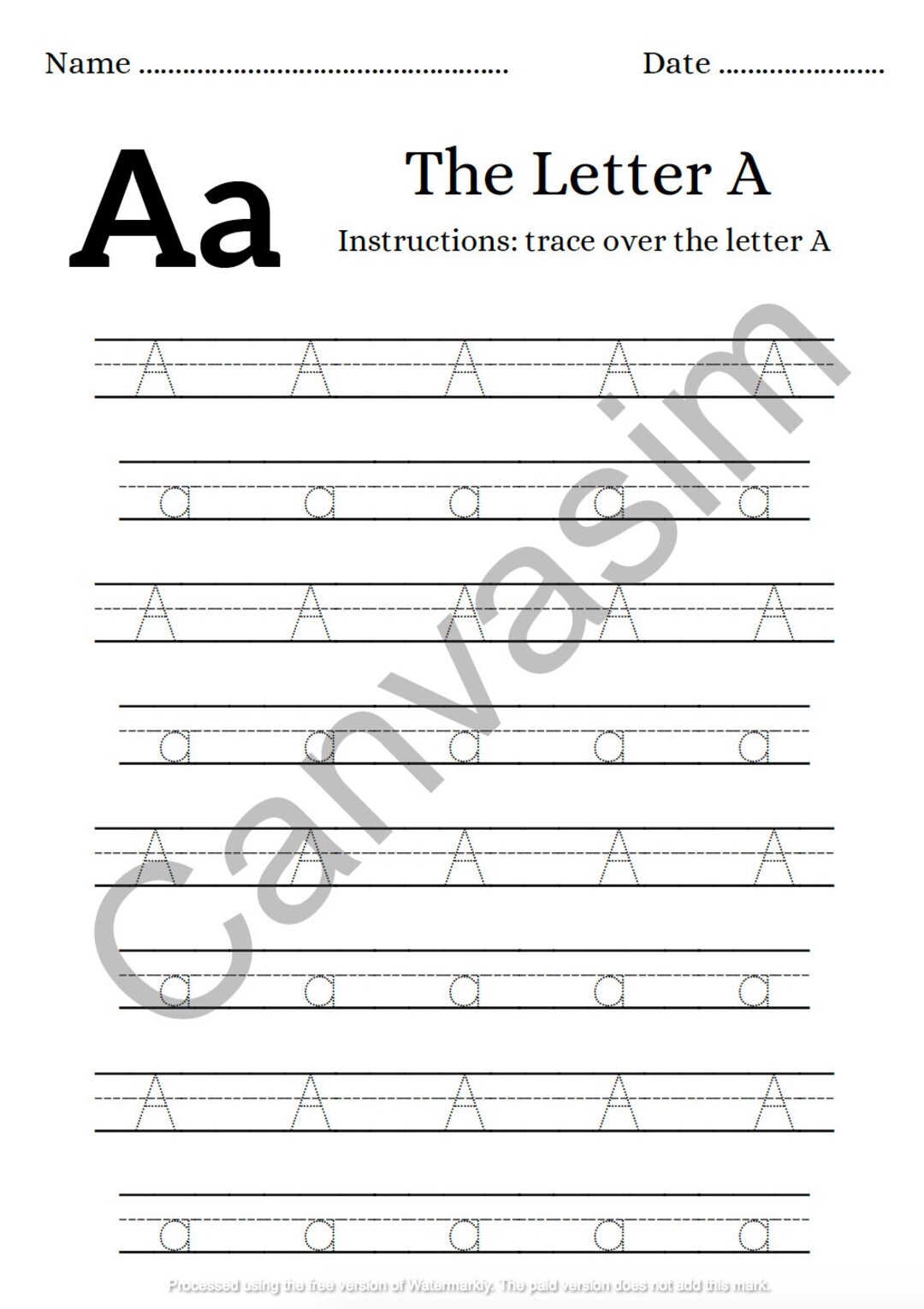 Trace the Alphabet Worksheet (A-Z) - Etsy