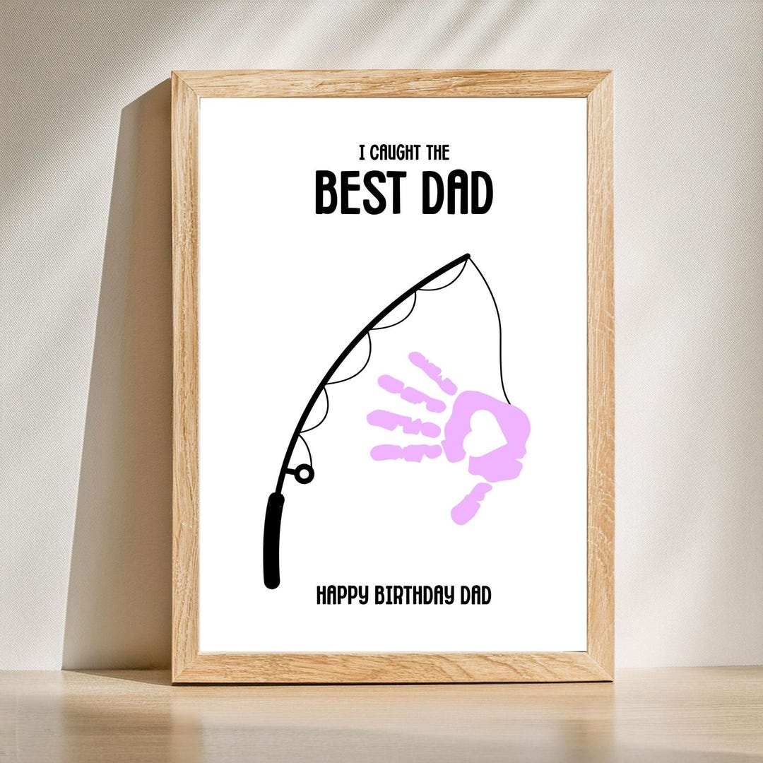 Best Dad Fish Handprint Art Printable, Fathers Day Handprint Fishing ...