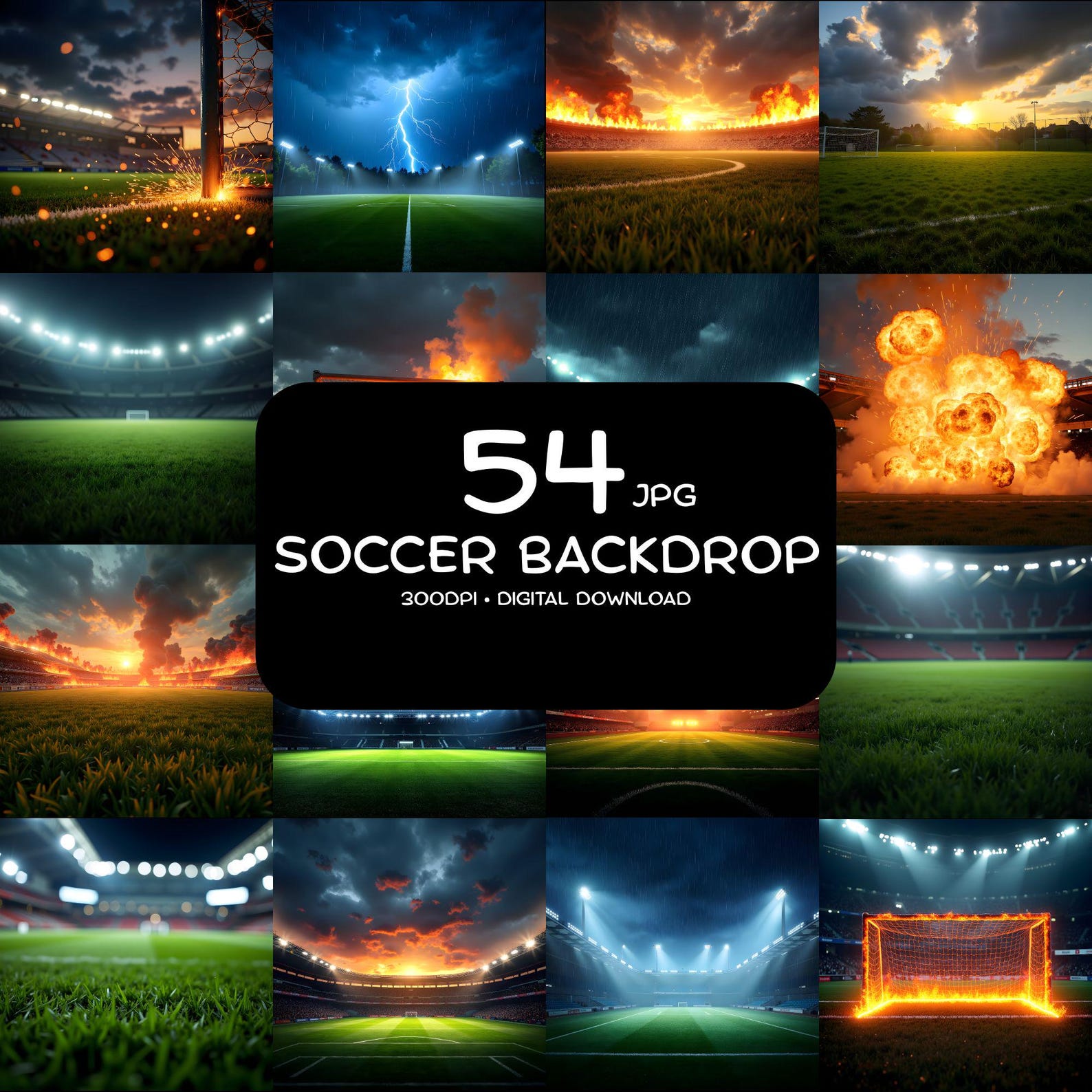 Soccer Digital Backdrops, Sports Backdrops, Soccer Photography ...