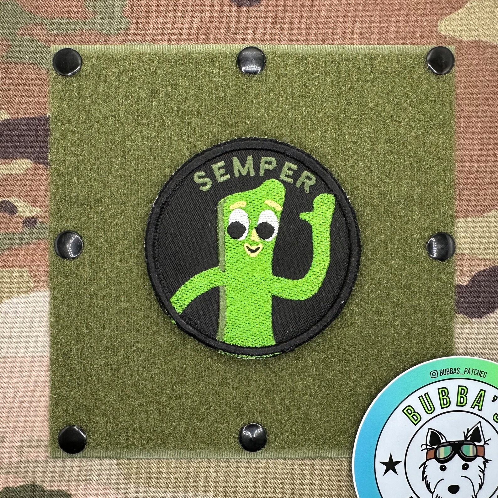 SEMPER GUMBY Morale Patch Embroidered Patch Gumby Patch Subdued Morale ...