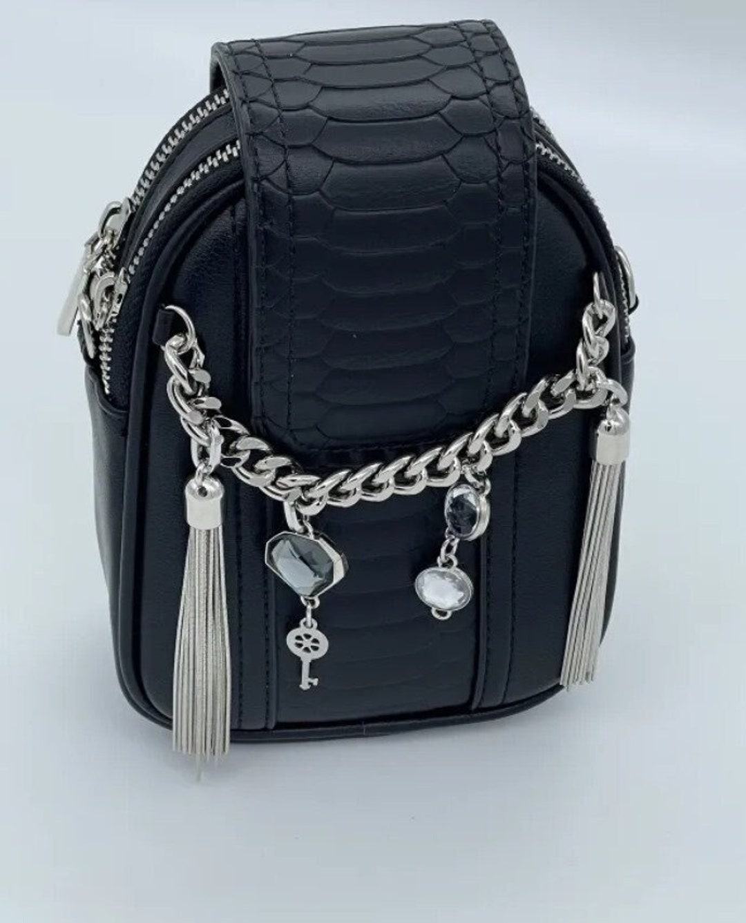 Small Size Black Women's Bag With Strap / Small Mini Size Black Women's ...