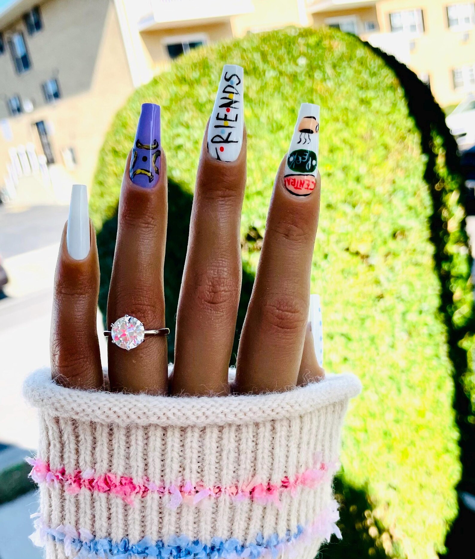 Friends Inspired Luxury Press on Nails / Long Coffin / 20 Nails / No ...