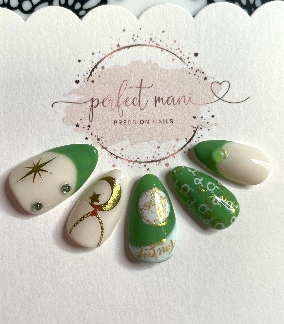 Taurus Luxury Press on Nails / Medium Long / Square / 24 Nails / Full ...