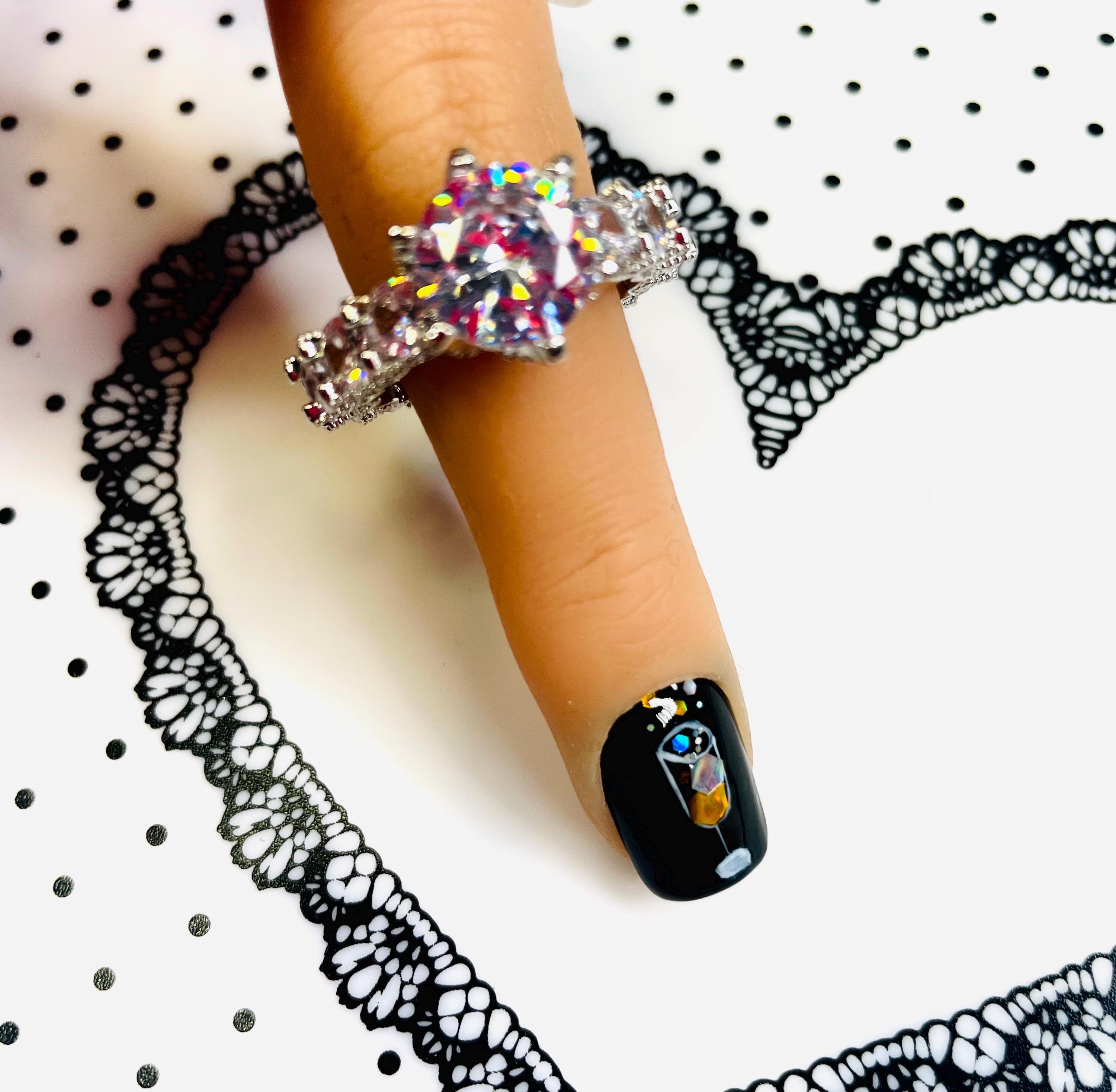 New Years Eve Luxury Press on Nails / Short / Square / 24 Nails / Full ...