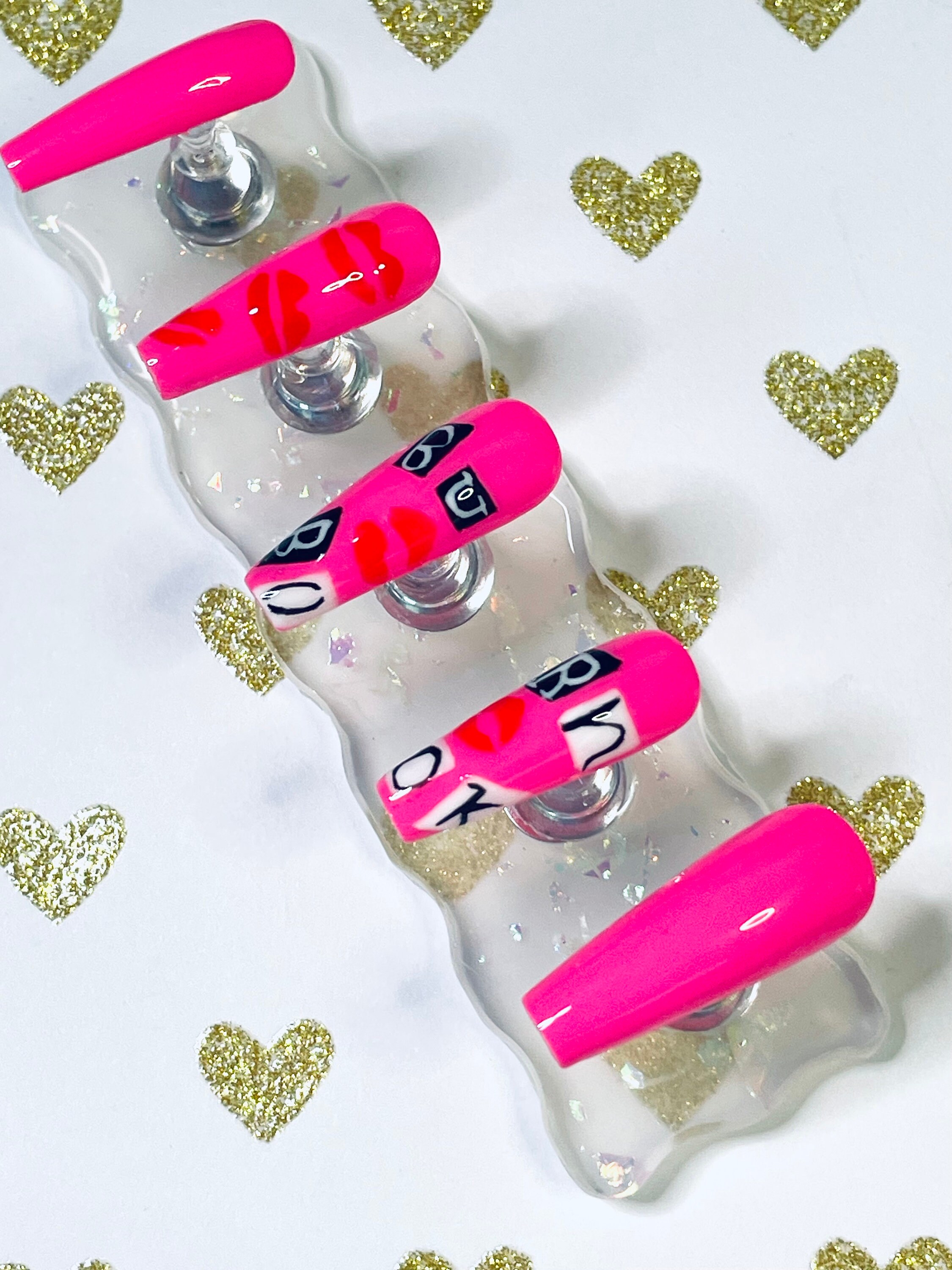 Mean Girls Burn Book Luxury Press on Nails / Long Coffin / 20 Nails ...