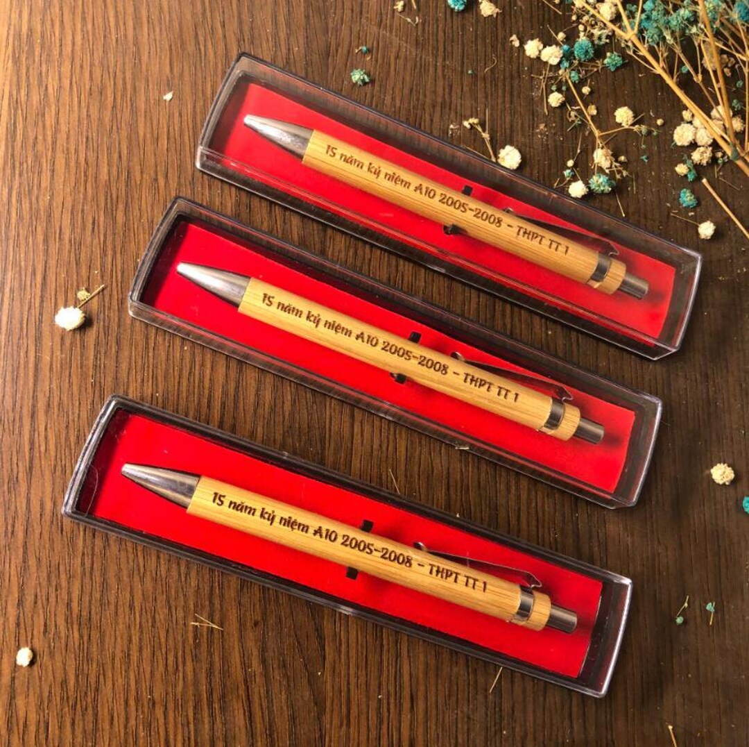 Wooden Pen Engraved, Bamboo Pen, Personalized Laser Engraved Wooden Pen ...