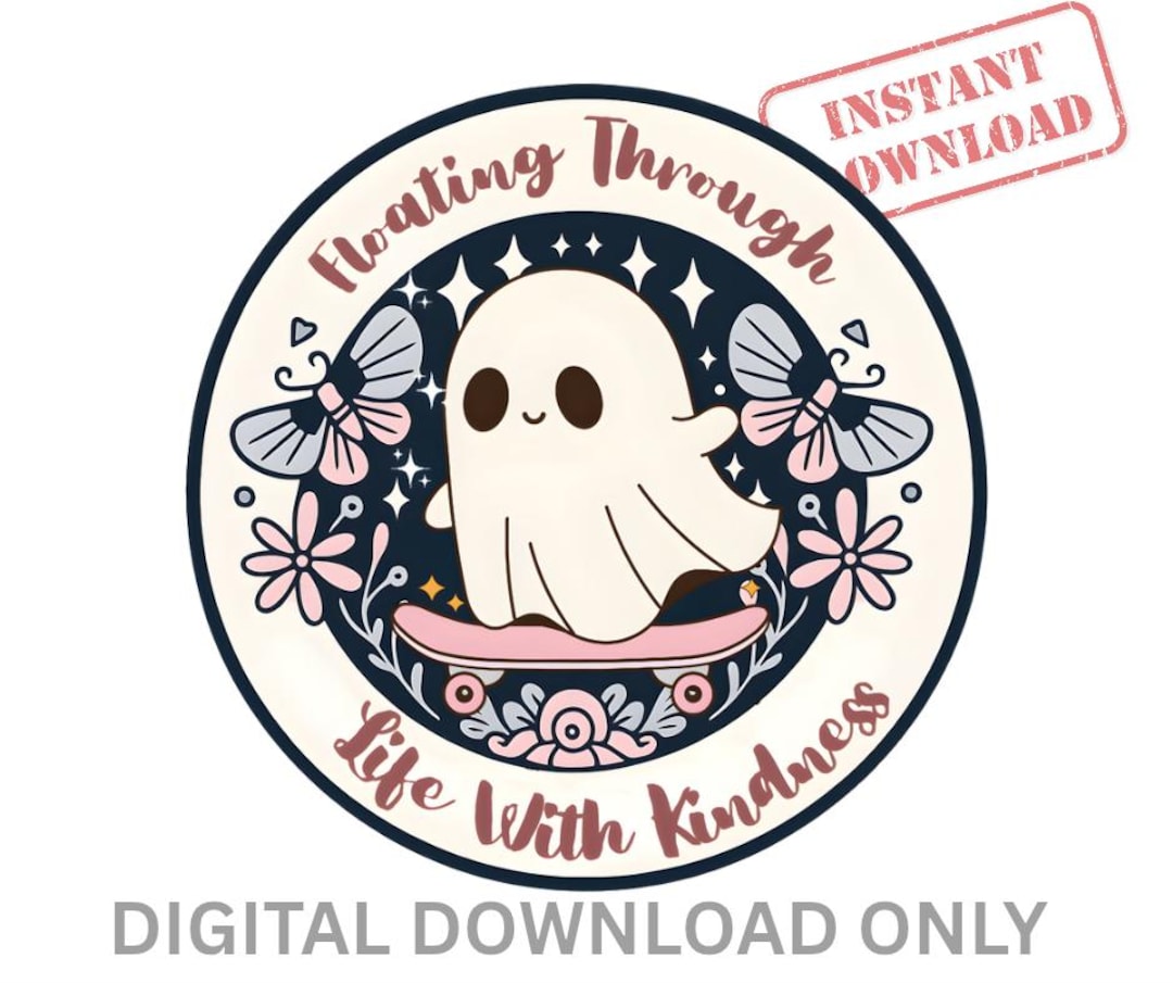 Cute Floating Ghost Kindness PNG Whimsical Transparent Clipart for ...