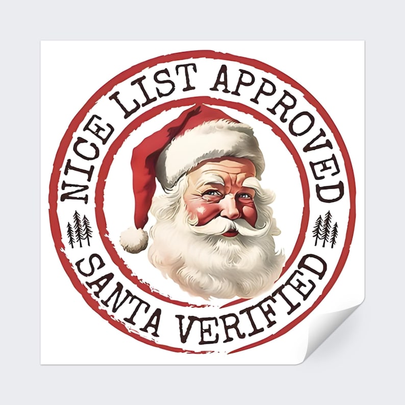 Vintage Santa 'nice List Approved' Christmas Stamp: Retro Holiday ...