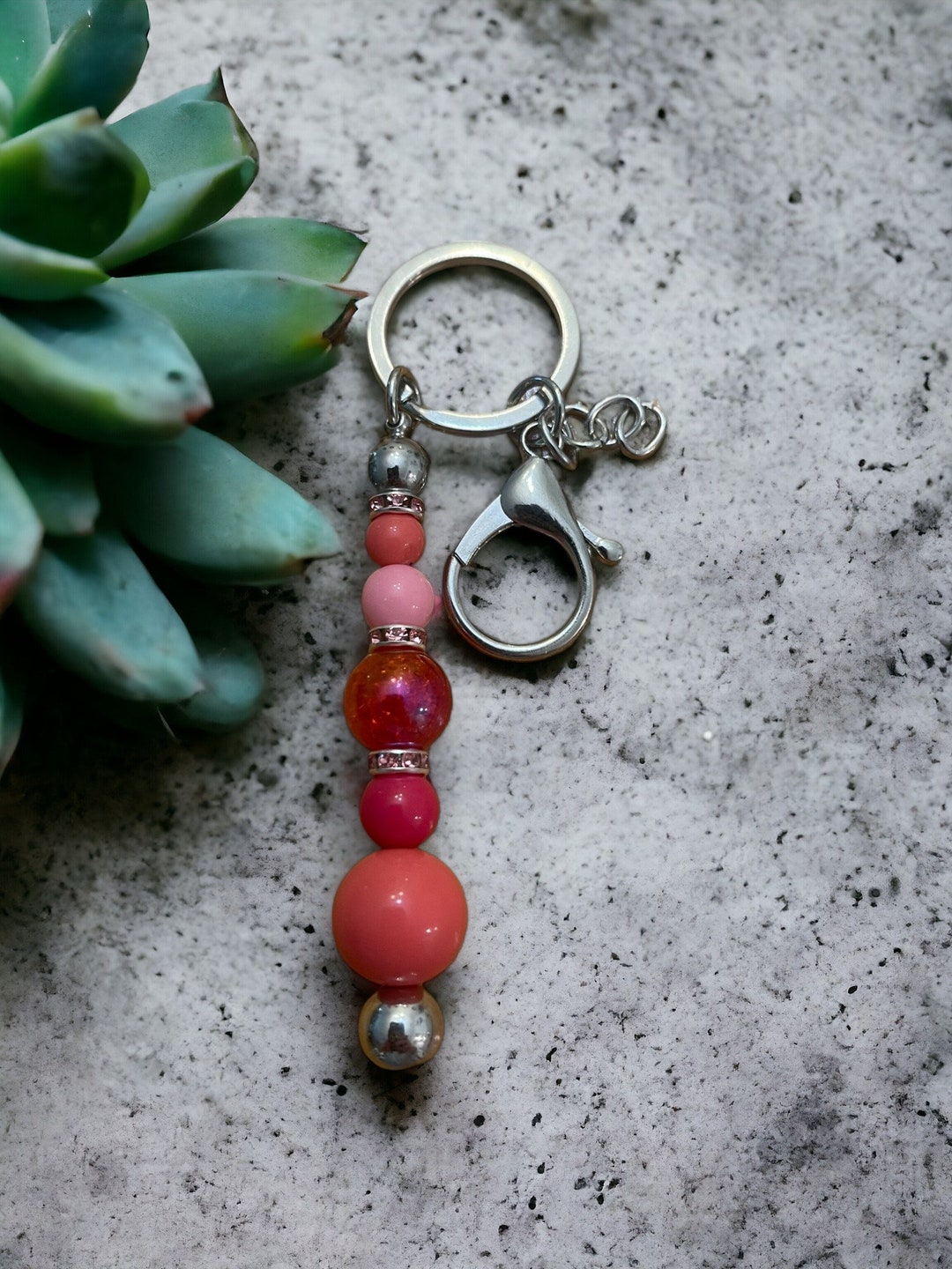 Beaded Keychain - Etsy