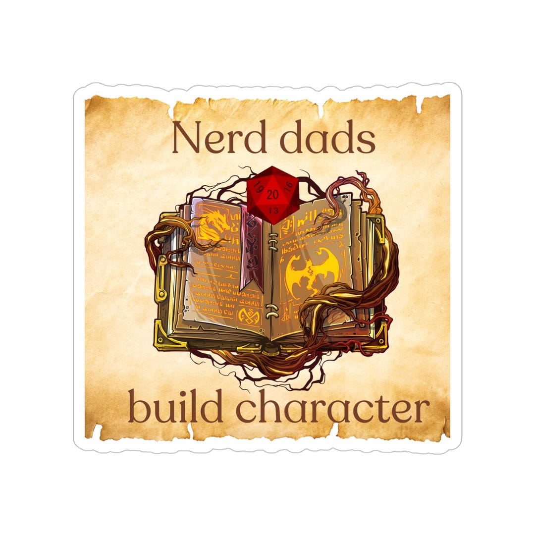Dnd Nerd Dad Sticker Transparent Die-cut Vinyl - Etsy
