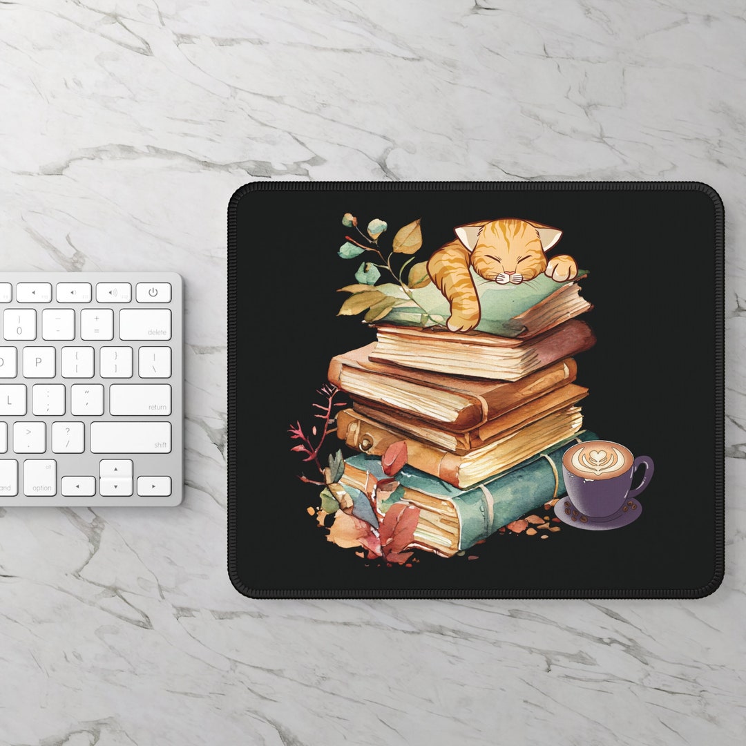 Book Cat Gaming Mouse Pad - Etsy