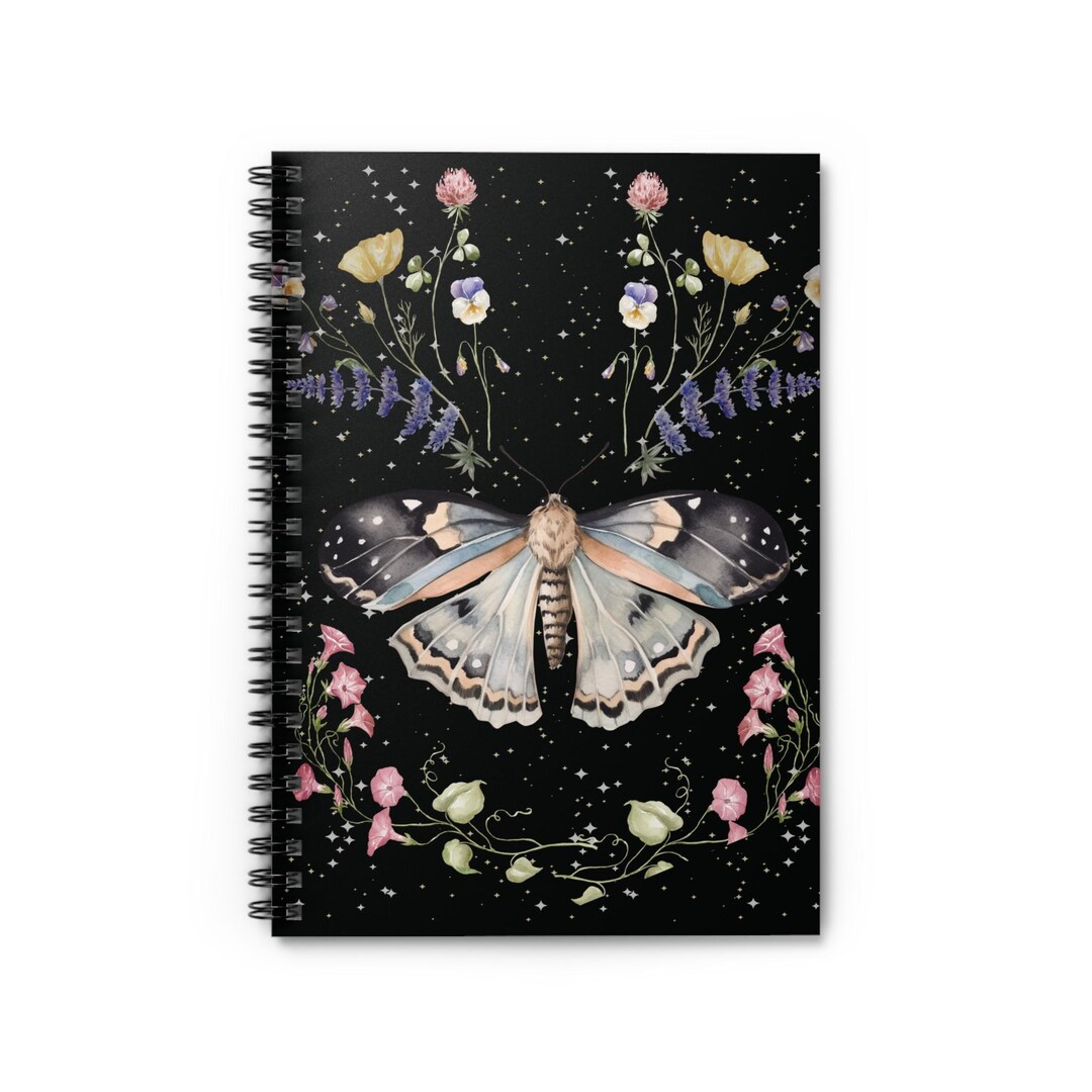 Wildflower Moth Spiral Notebook - Ruled Line - Etsy