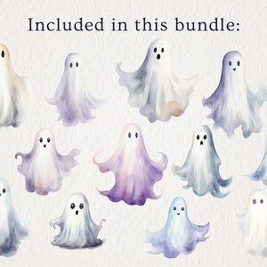 Halloween Watercolour Ghosts Transparent PNG Clipart for Commercial Use ...