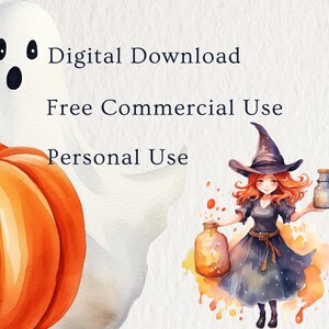 Watercolour Halloween Clipart, 32 PNG Graphics 300dpi, Instant Download ...