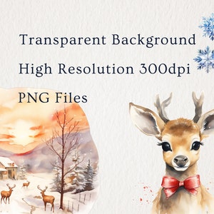 32 Christmas Watercolour Cliparts, Transparent Pngs, Cozy Christmas ...