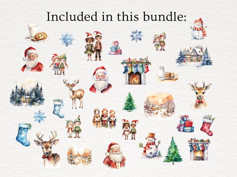 32 Christmas Watercolour Cliparts, Transparent Pngs, Cozy Christmas ...