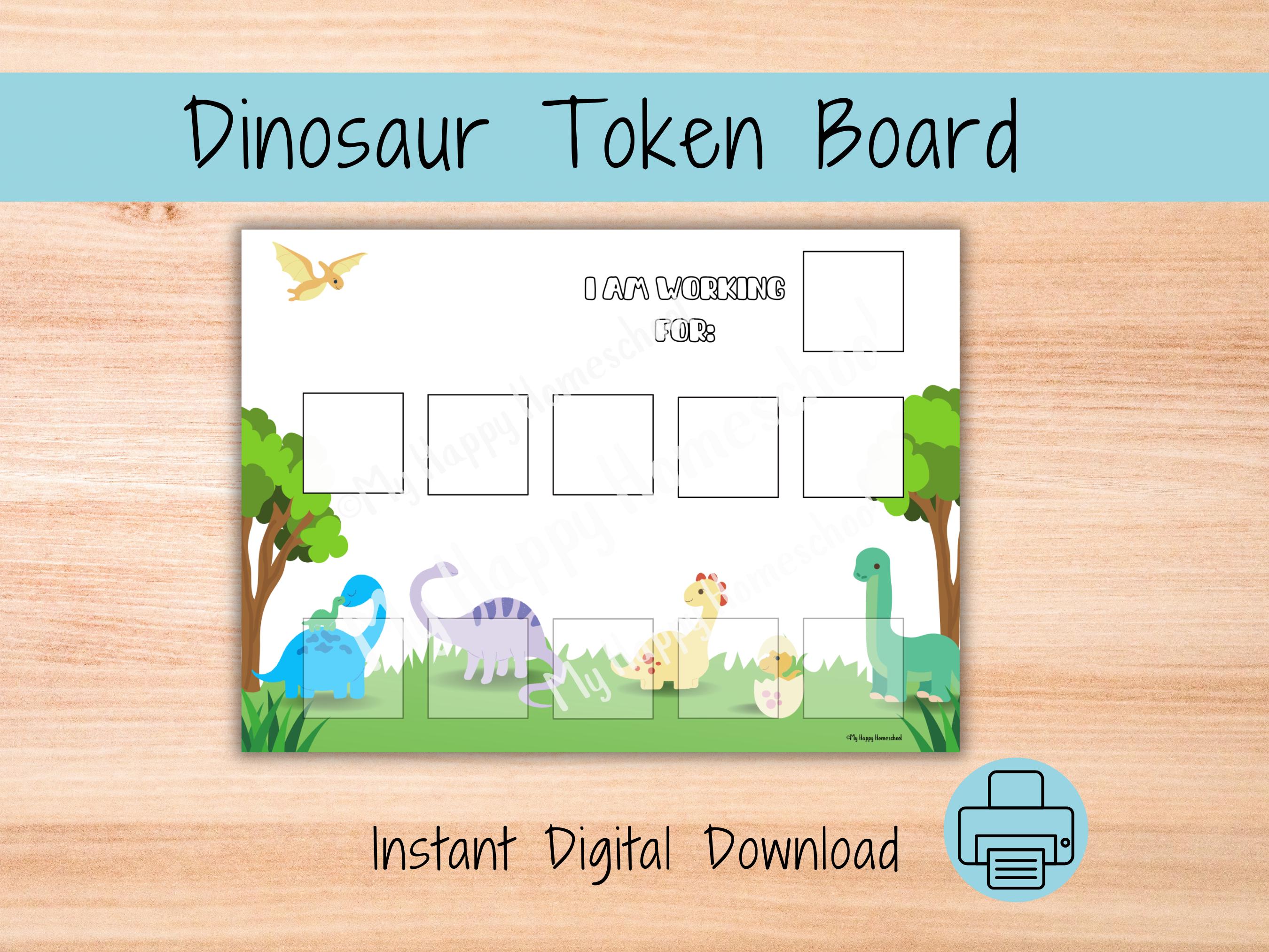 DINOSAUR TOKEN BOARD Autism and Nonverbal Printable - Etsy