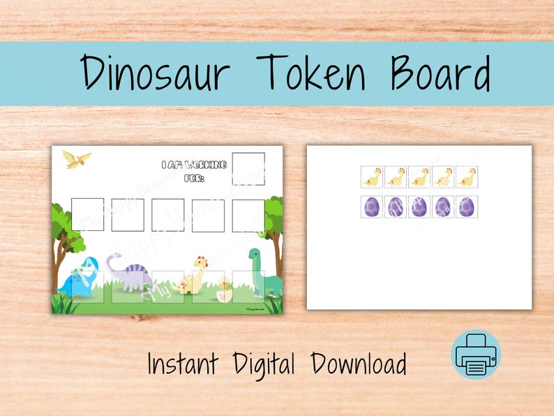 DINOSAUR TOKEN BOARD Autism and Nonverbal Printable - Etsy