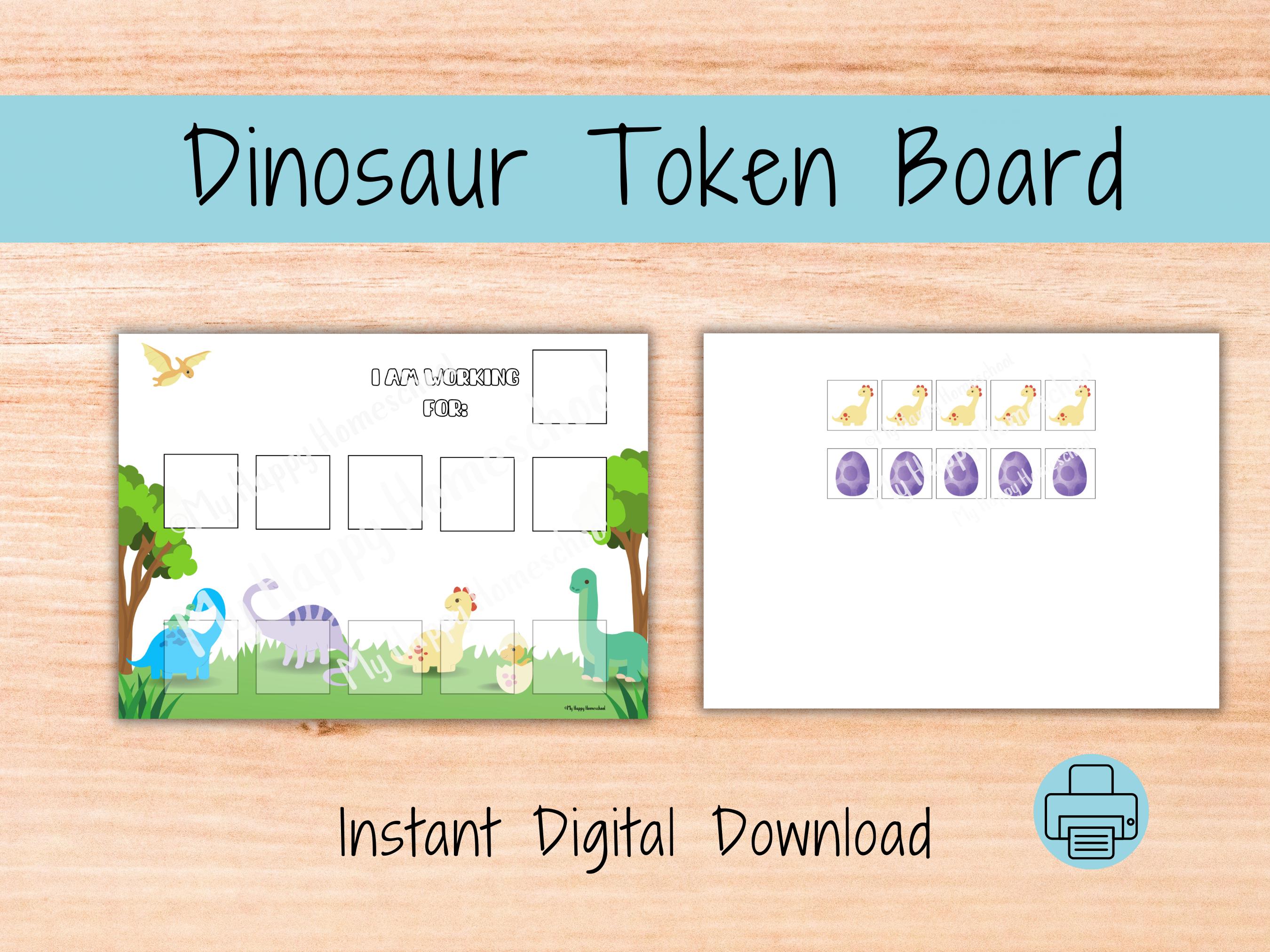 DINOSAUR TOKEN BOARD Autism and Nonverbal Printable - Etsy
