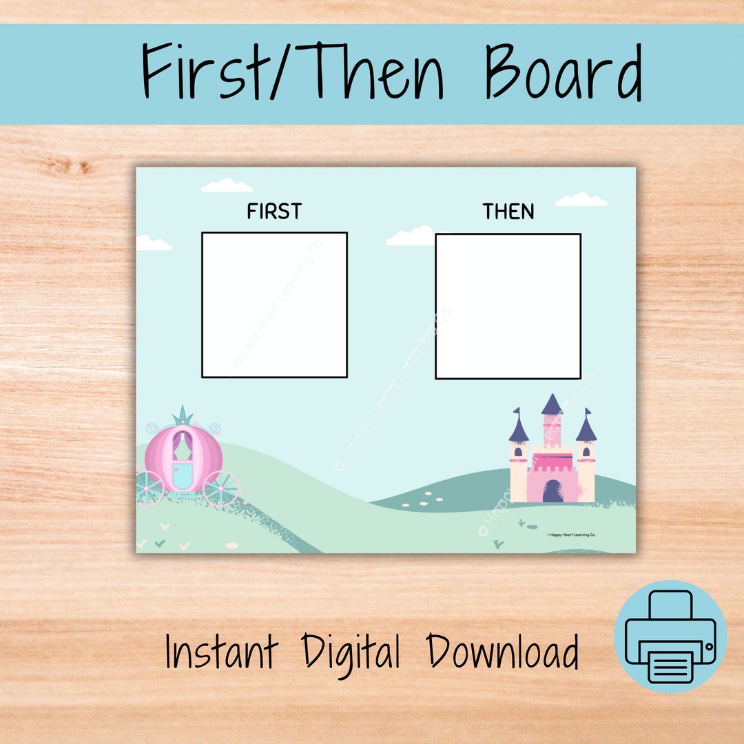 PRINCESS FIRST THEN Board Autism and Nonverbal Printable - Etsy