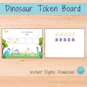 DINOSAUR TOKEN BOARD Autism and Nonverbal Printable - Etsy