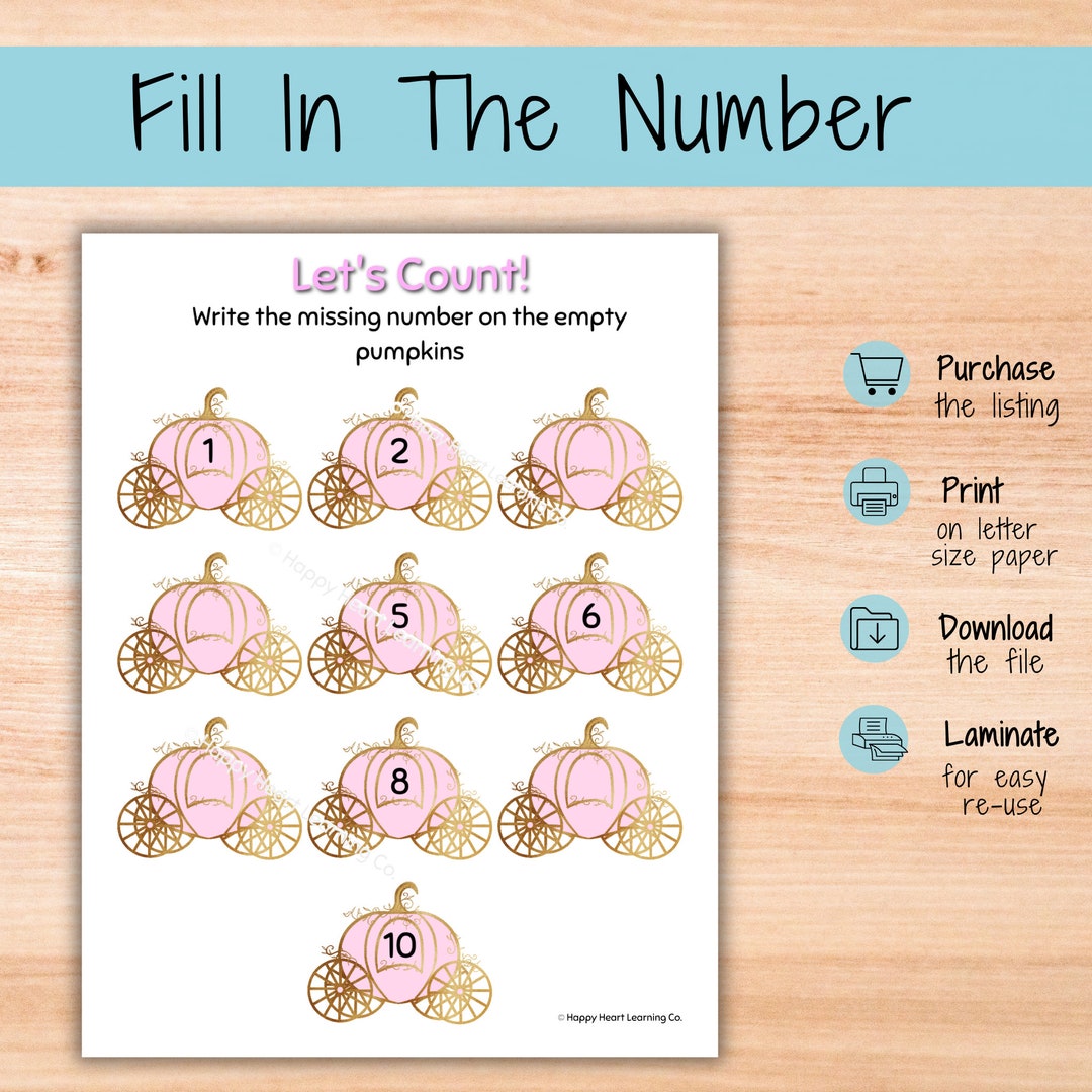 Princess Pumpkin Math Worksheet Digital Download - Etsy