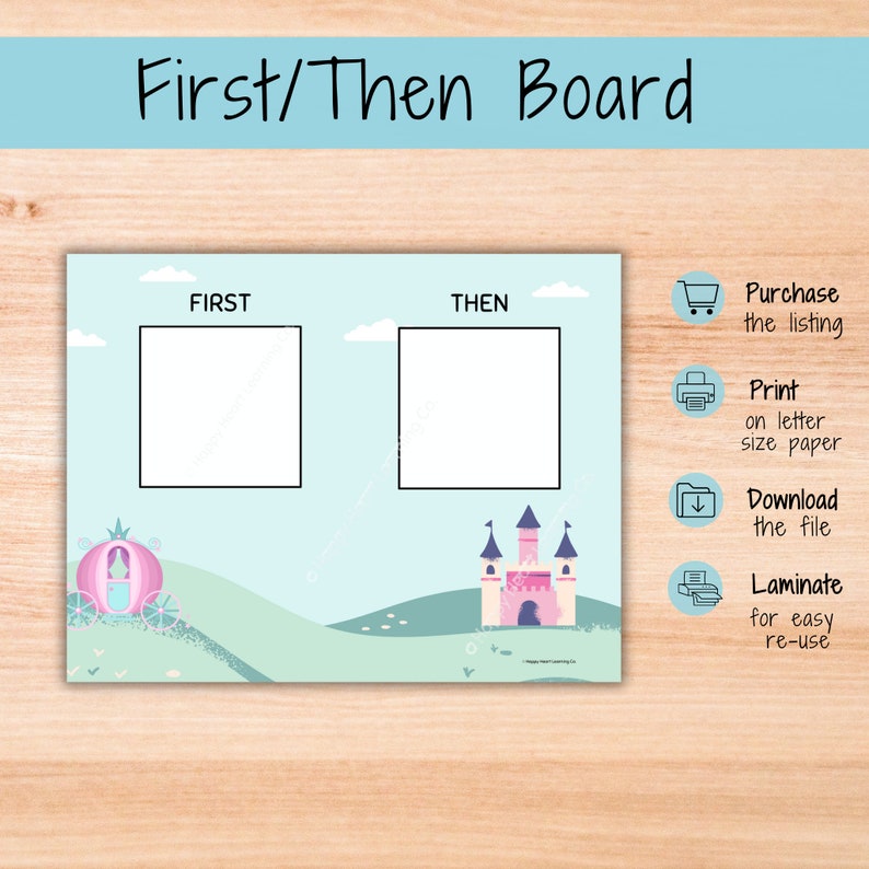 PRINCESS FIRST THEN Board Autism and Nonverbal Printable - Etsy