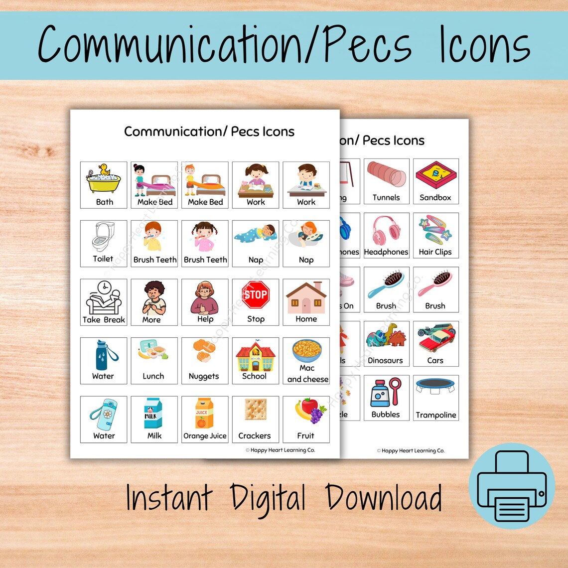 Autism Nonverbal Communication Pecs Board ICONS - Etsy