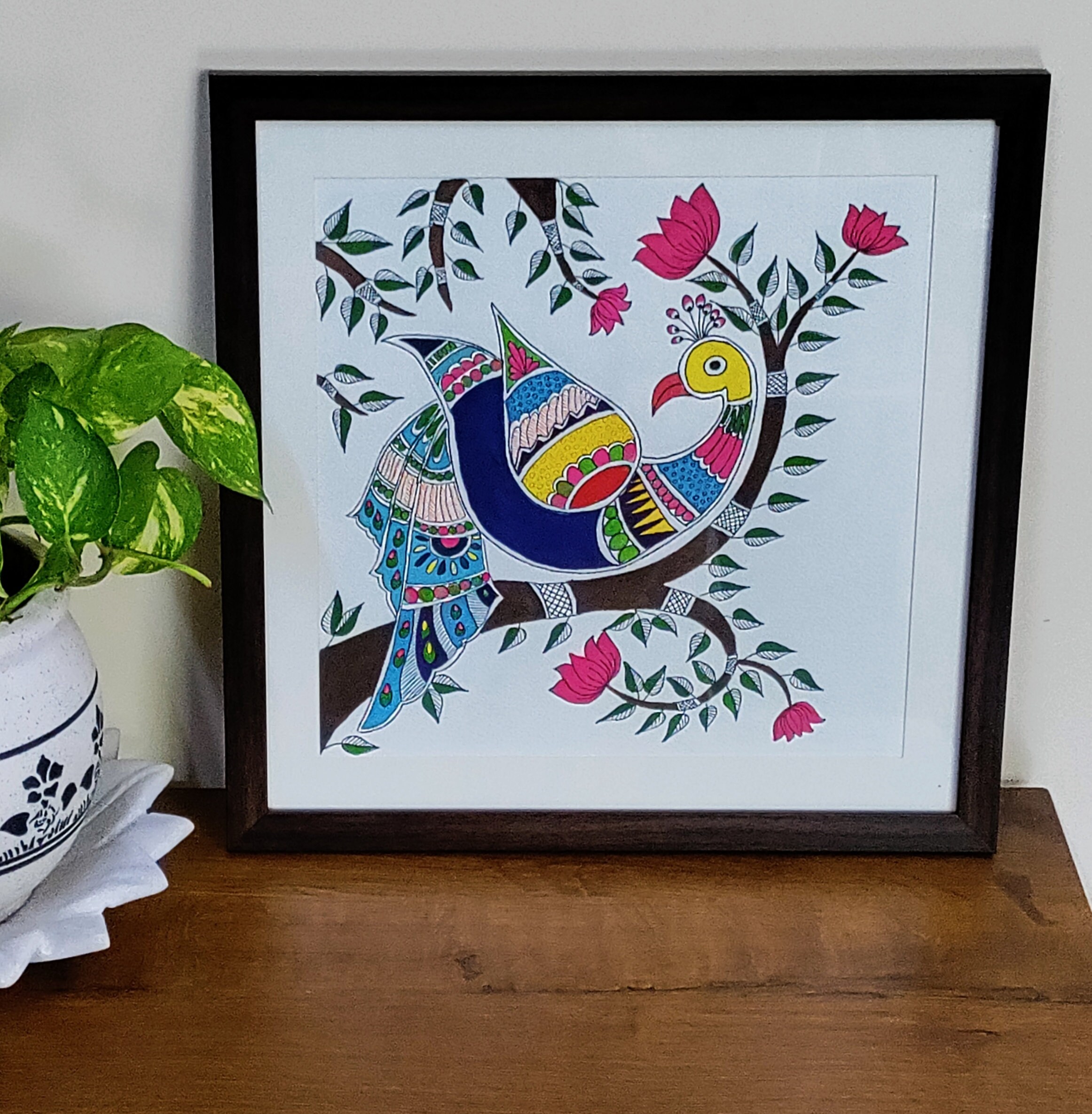 Mor-mahal - Madhubani Painting - Etsy