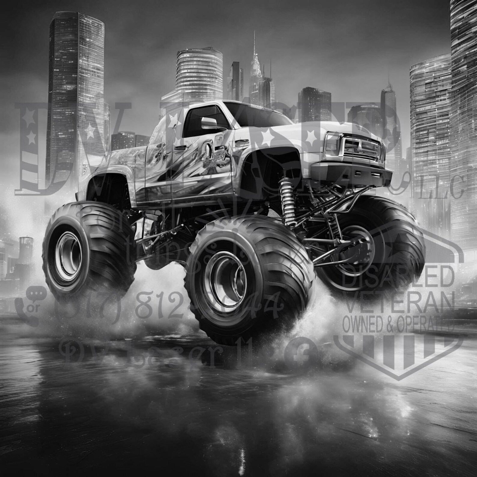 Monster Truck Print or Engrave Laser Ready Image - Etsy