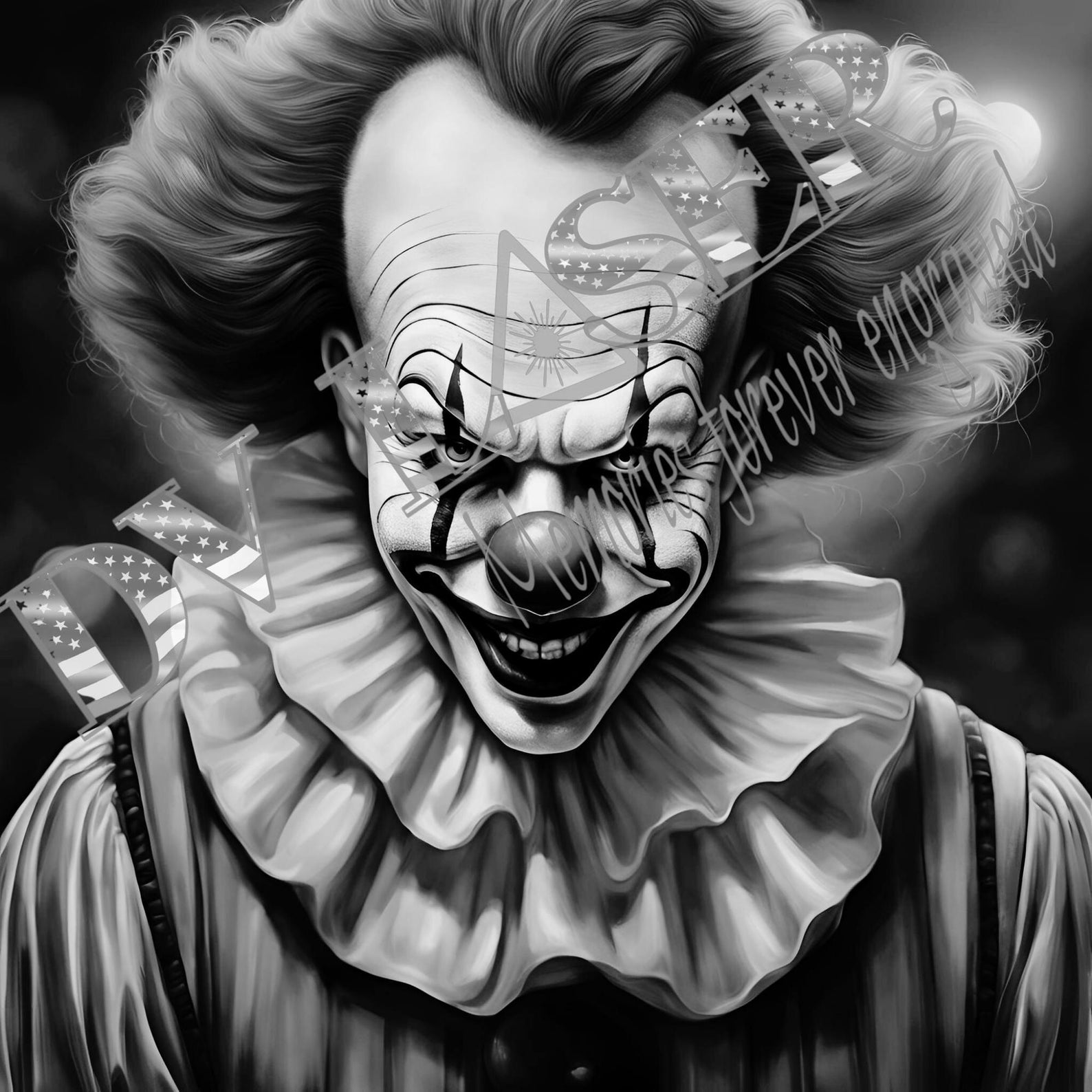 Clown - Grayscale It - Engrave With Laser or Print - Etsy