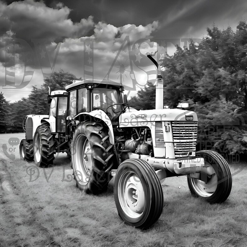 Tractors & Farm DIGITAL FILE ONLY Laser Ready Grayscale Engravable ...