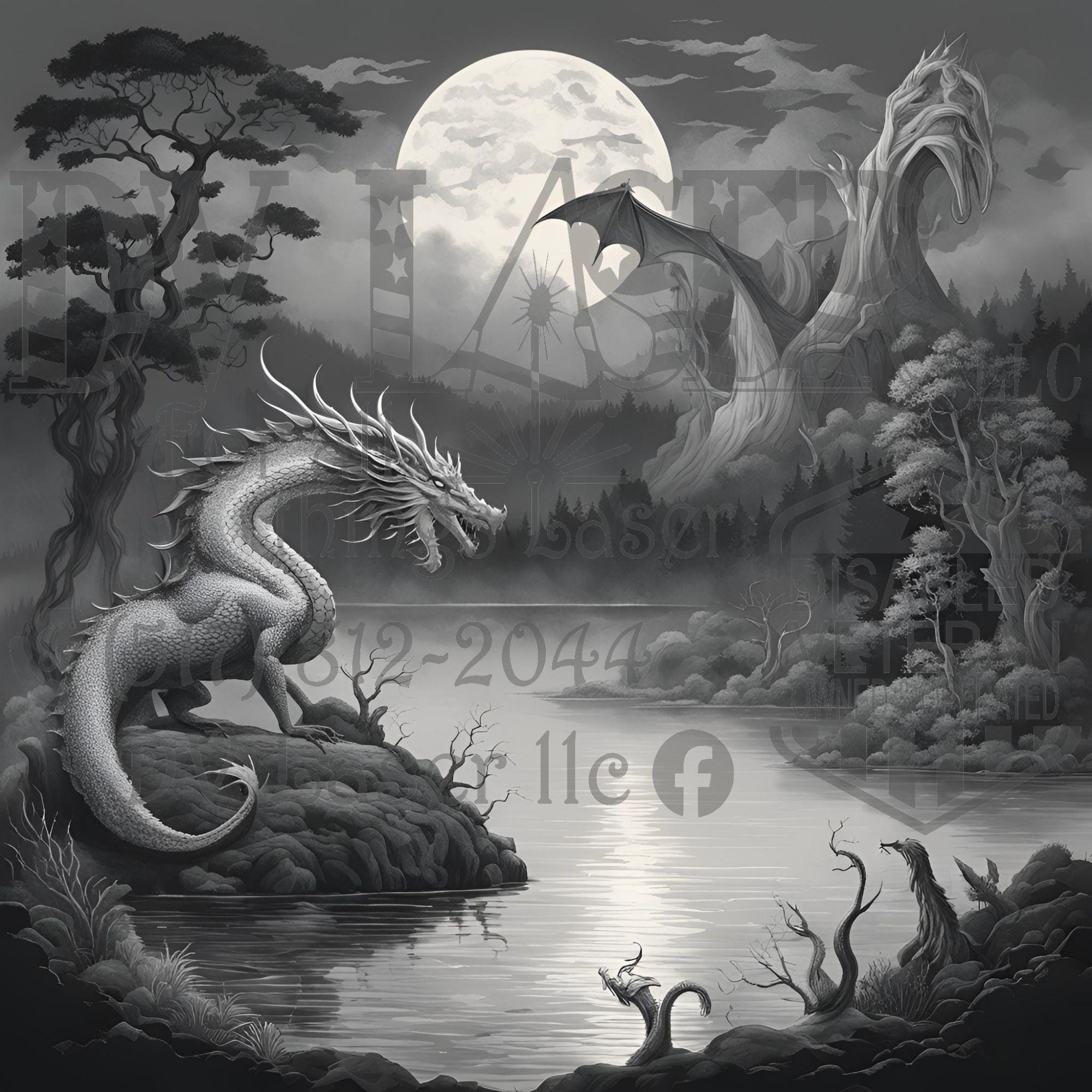 Mythical Creature - Print or Engrave for Fabric, Canvas, Slate, & More ...