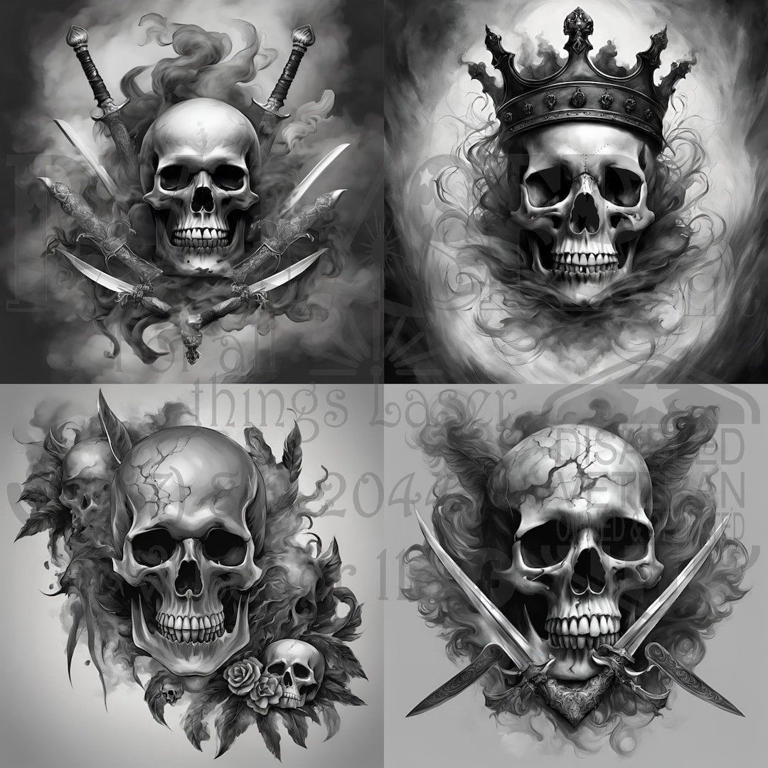 Dagger - Smoke - Skulls - PNG - SVG - JPG - Laser File - Etsy