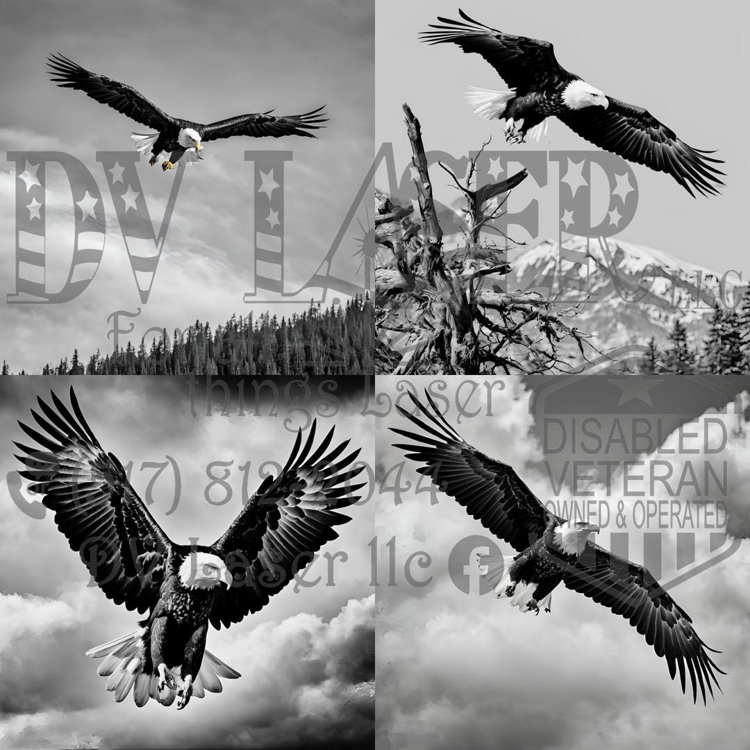 Soaring Eagles DIGITAL FILE ONLY Laser-ready Grayscale - Etsy