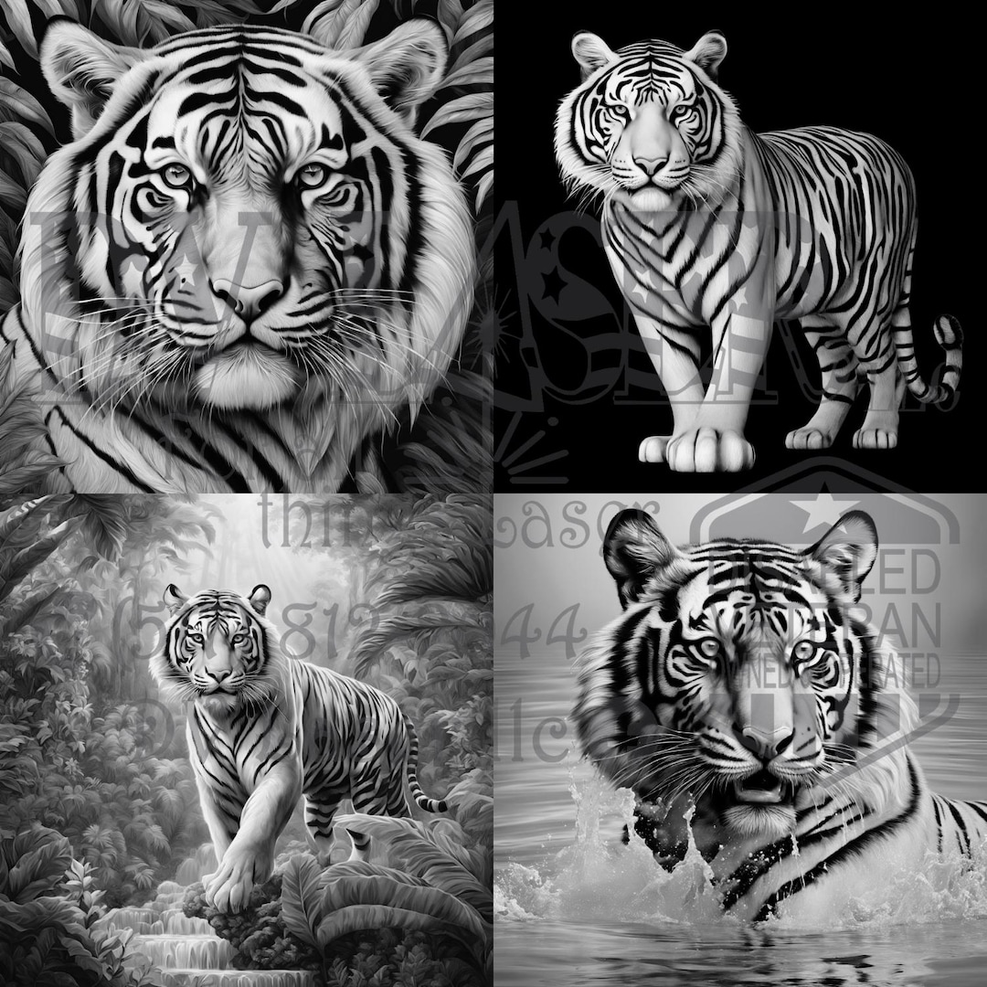 Tiger - Engrave or Print - Instant Download - Etsy
