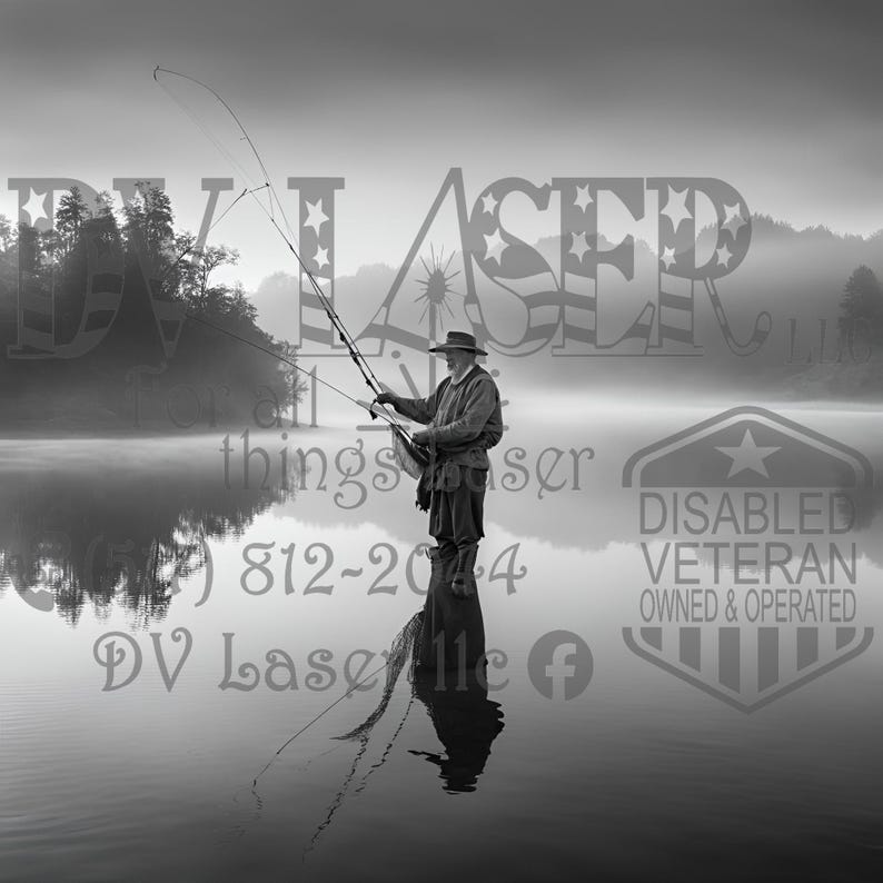 Peace & Fishing - Laser Ready File - Engrave or Print - Etsy
