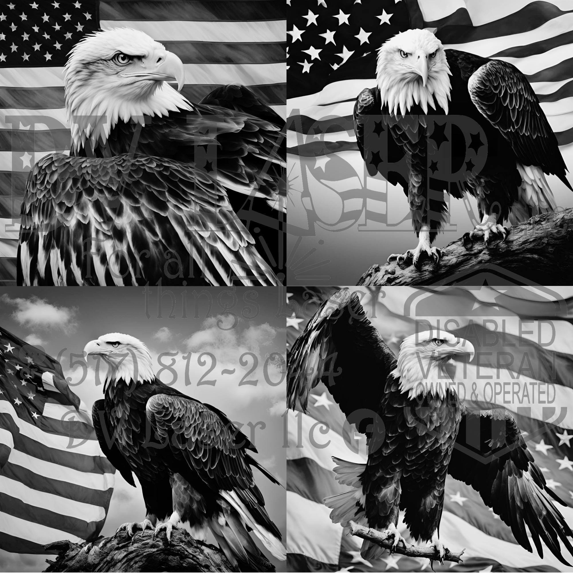 Freedom Eagle, Flag, USA DIGITAL FILE Laser Ready Grayscale Engravable Image Slate Wood Coaster ...