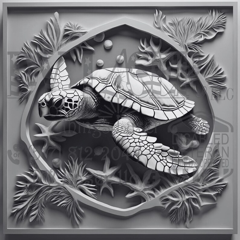 Sea Turtle - Wood Relief - Art - Laser Burn PNG - Etsy