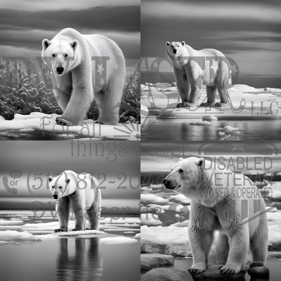 Polar Bear - Laser Engrave on a Variety of Materials or Print on Fabric ...