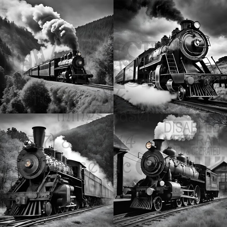 Steam Train Engine - Hi Res - Engrave or Print - Etsy