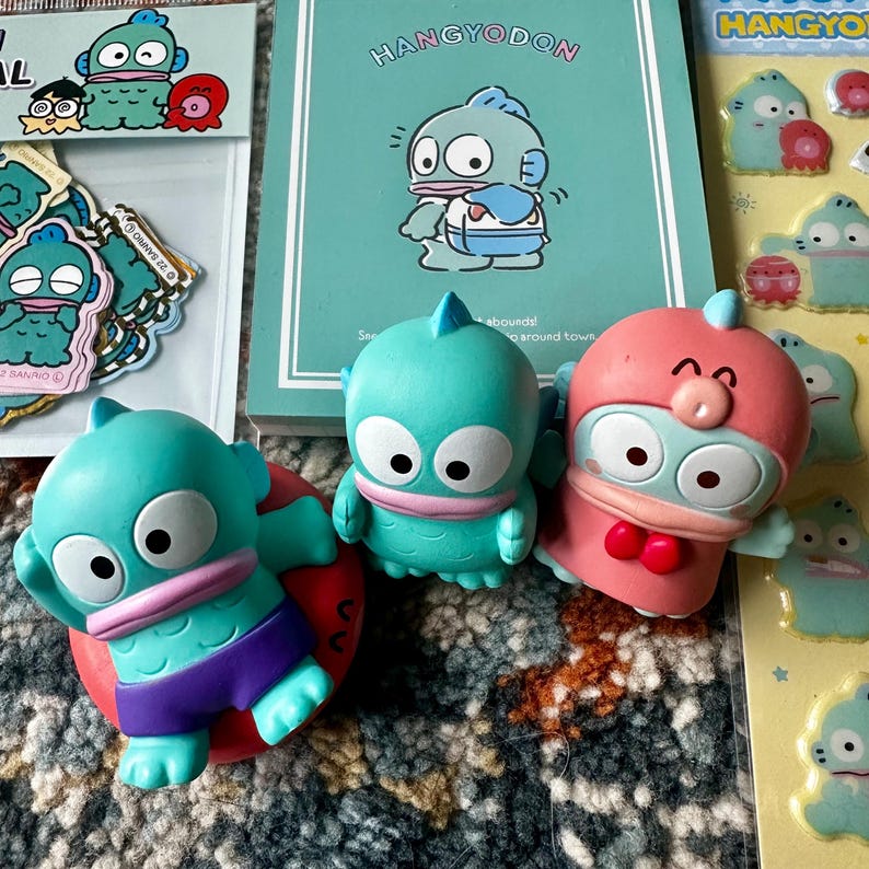 Rare Sanrio Hangyodon Bundle Authentic Japanese Kawaii Figurines, Gacha ...